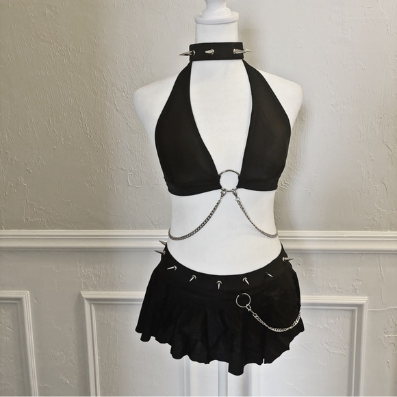 Dolls Kill | Swim | Widow Undertaker Goth Spiked Bikini Deadstock ...